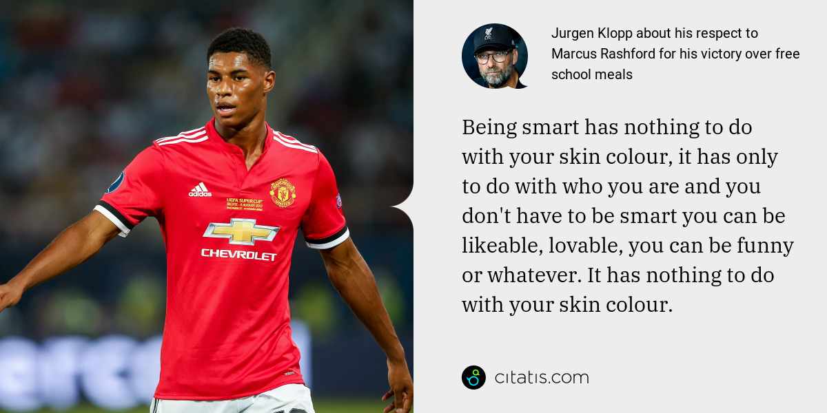 Jurgen Klopp about his respect to Marcus Rashford for his victory over ...